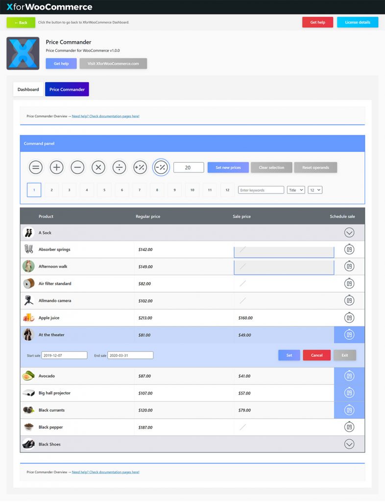 Price commander – XforWooCommerce.com